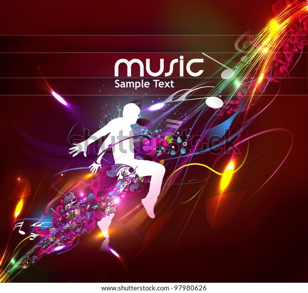Abstract Music Dance Background Music Event Stock Vector (Royalty Free ...