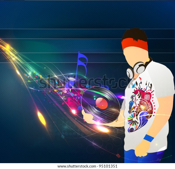 Abstract Music Dj Poster Design Template Stock Vector (Royalty Free ...
