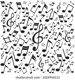Abstract Music Notes Black Notes On Stock Vector (Royalty Free) 1024956115