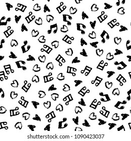 Abstract Music Notes Seamless Pattern Background Stock Vector (Royalty ...
