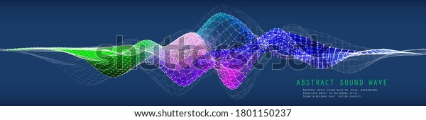 Abstract Music Sound Wave Grid Digital Stock Vector (Royalty Free ...