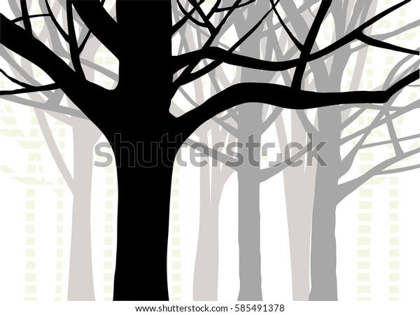 Abstract Nature Design Trees Forest Black Stock Vector (Royalty Free ...