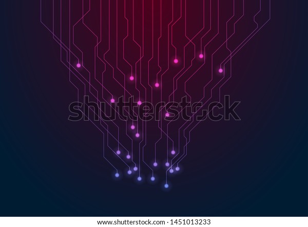Abstract Neon Blue Purple Tech Circuit Stock Vector (Royalty Free ...