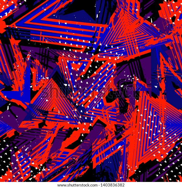 Abstract Neon Grunge Seamless Pattern Urban Stock Vector (Royalty Free ...