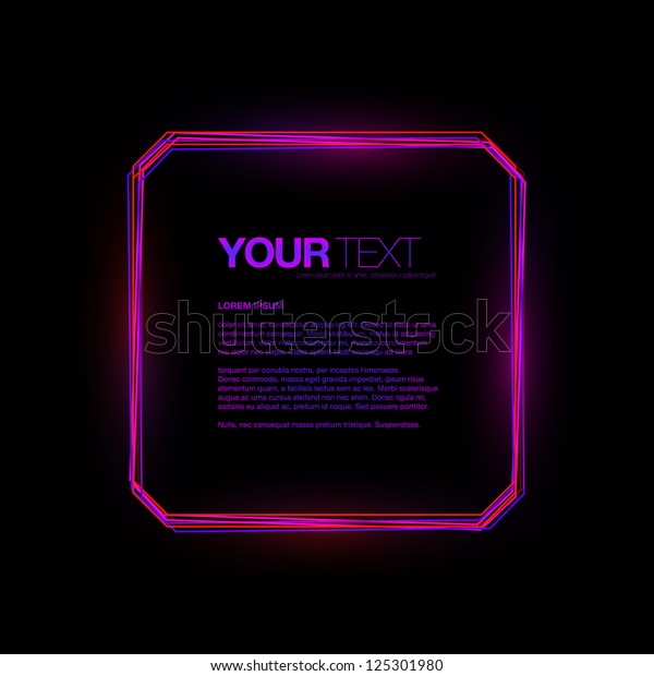 Abstract Neon Sign Text Box Vector Stock Vector (Royalty Free) 125301980