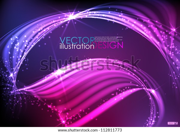 Abstract Neon Waves Vector Illustration Eps: เวกเตอร์สต็อก (ปลอดค่า ...