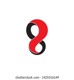 Abstract Number 8 3d Ribbon Logo Stock Vector (Royalty Free) 1425516149 ...