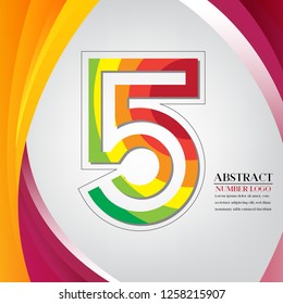 Abstract Number Five Rainbow Style Arc Stock Vector (Royalty Free ...