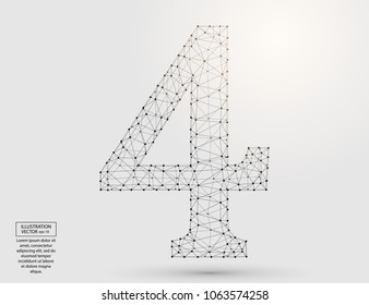 Abstract Number Four Figure 4 Consisting Stock Vector (Royalty Free ...
