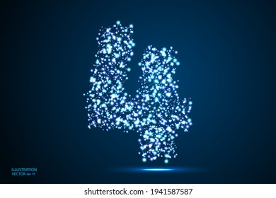 Abstract Number Four Figure 4 Consisting Stock Vector (Royalty Free ...