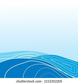 Abstract Ocean Hand Drawn Line On Stock Vector (Royalty Free) 2115352205