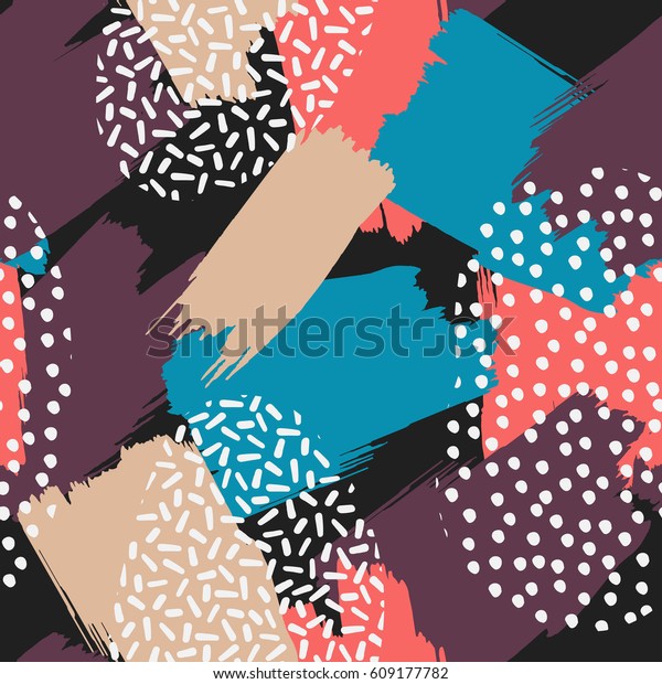 Abstract Oil Painting Seamless Pattern Ink Stock Vector (Royalty Free ...