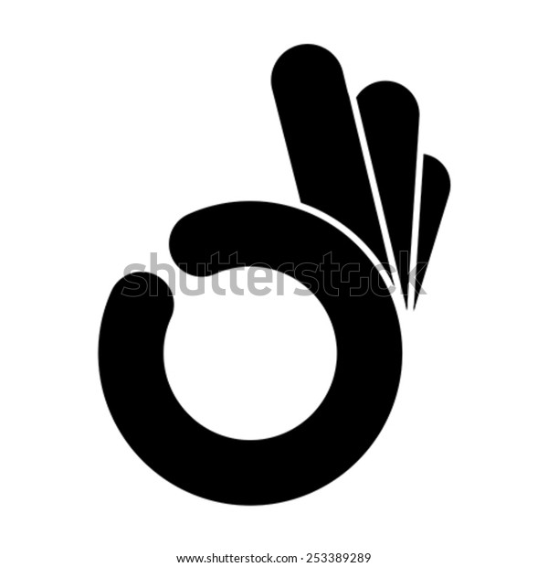 Abstract Ok Okay Hand Symbol Vector Stock Vector (Royalty Free) 253389289