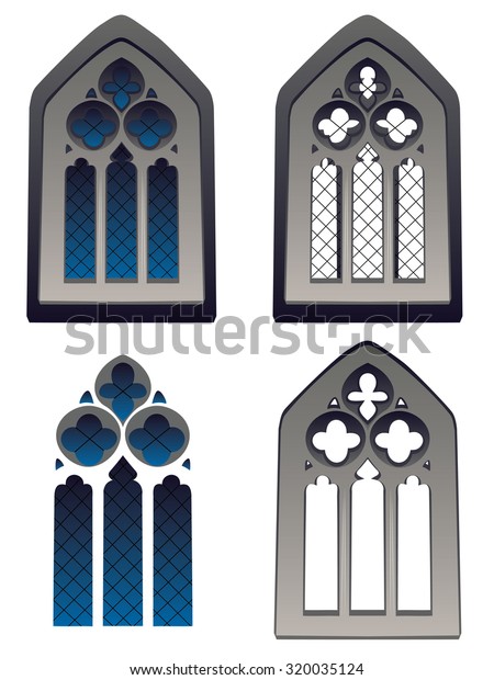 Abstract Old Decorative Gothic Window Grid Stock Vector (Royalty Free ...