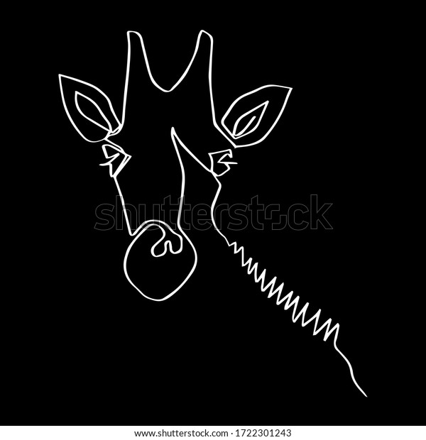 Abstract One Line Drawn Giraffe T Stock Vector (Royalty Free ...