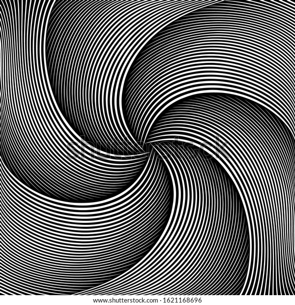 Abstract Op Art Design Rotation Swirl Stock Vector (Royalty Free ...