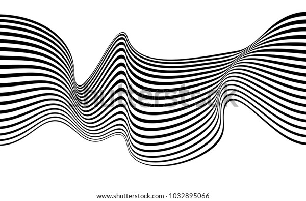 Abstract Op Art Wave Stock Vector (Royalty Free) 1032895066