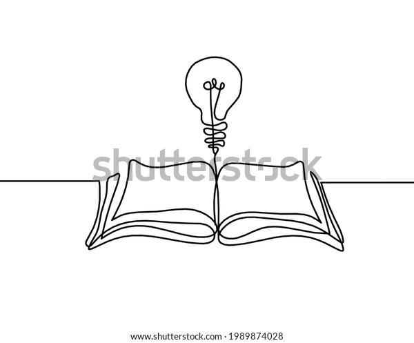Abstract Open Book Light Bulb Line Stock Vector (Royalty Free ...
