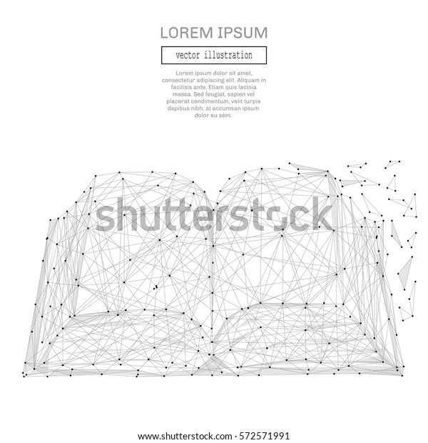 Abstract Open Book Polygonal Geometry Triangle Stock Vector (Royalty ...
