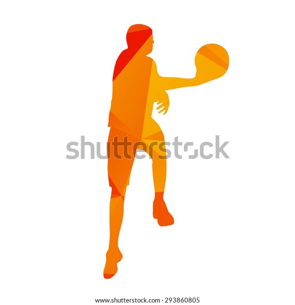 Abstract Orange Basketball Player Stock Vector (Royalty Free) 293860805 ...
