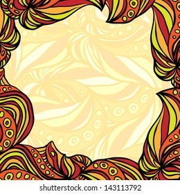 Abstract Orange Frame Textured Yellow Background Stock Vector (Royalty ...