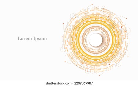 Abstract Orange White Technology Circle Futuristic Stock Vector ...