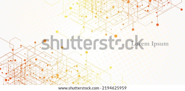 Abstract Orange Yellow Hexagon Network Image Stock Vector (Royalty Free ...