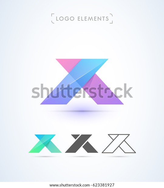 Abstract Origami Letter X Logo Template Stock Vector (Royalty Free ...