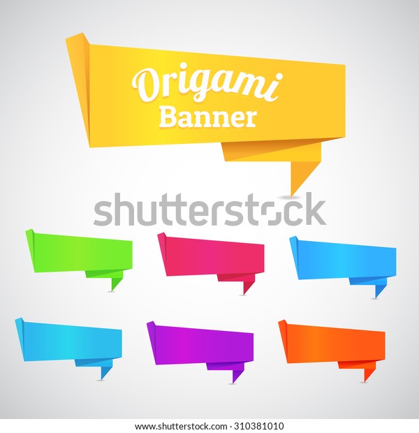 Abstract Origami Speech Bubble Banner Vector Stock Vector (Royalty Free ...