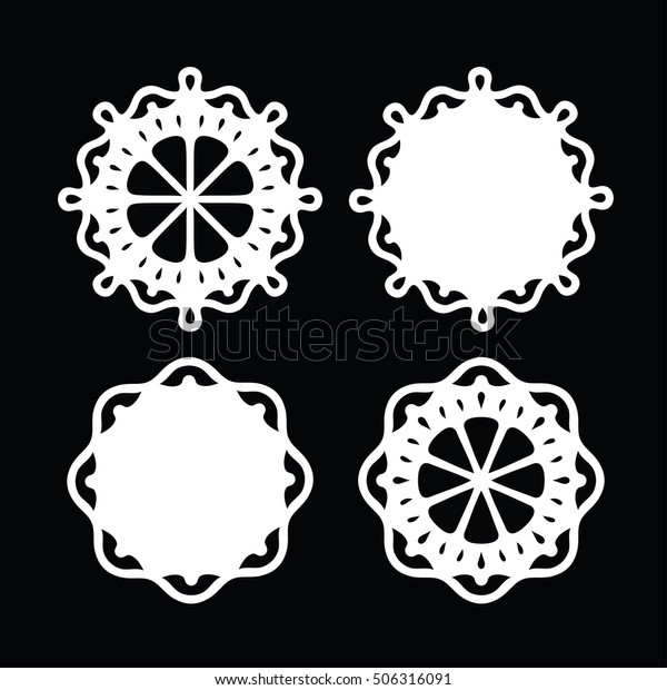 Abstract Ornament Stencil Round Pattern Cut Stock Vector (Royalty Free ...
