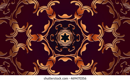 Abstract Ornamental Background Round Pattern Vector Stock Vector ...