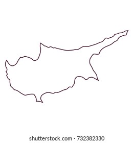 Abstract Outline Map Cyprus Stock Vector (Royalty Free) 732382330 ...