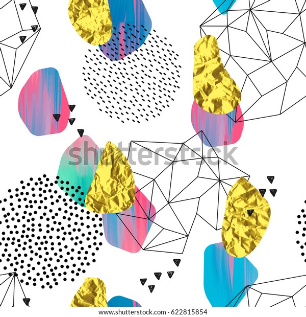 Abstract Painting Seamless Pattern Ink Element Stock Vector (Royalty ...