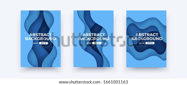 Abstract Paper Cut Covers Vertical Banners Stok Vektör (Telifsiz ...