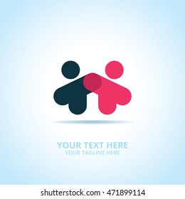 Abstract Partnership Logo Design Concept Emblem Stock Vector (Royalty ...