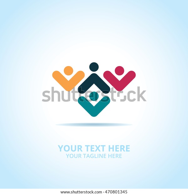 Abstract Partnership Logo Design Concept Emblem Stock Vector (Royalty ...