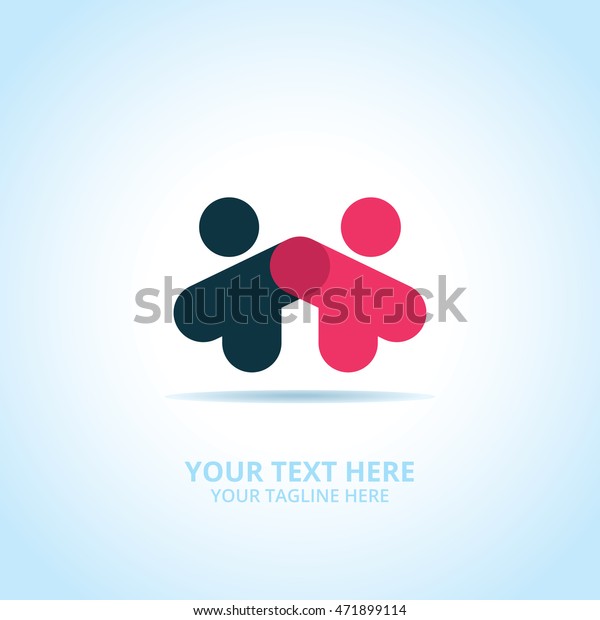 Abstract Partnership Logo Design Concept Emblem Stock Vector (Royalty ...