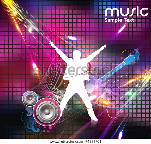 Abstract Party Background Music Event Design Stock Vector (Royalty Free ...