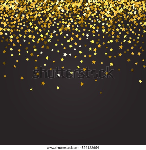 Abstract Pattern Random Falling Gold Stars Stock Vector (Royalty Free ...