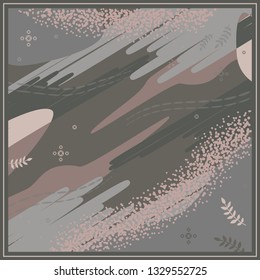 Abstract Pattern Scarf Design Hijab Style Stock Vector (Royalty Free ...