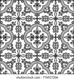 Beige Black Vintage Vector Seamless Pattern Stock Vector (Royalty Free ...