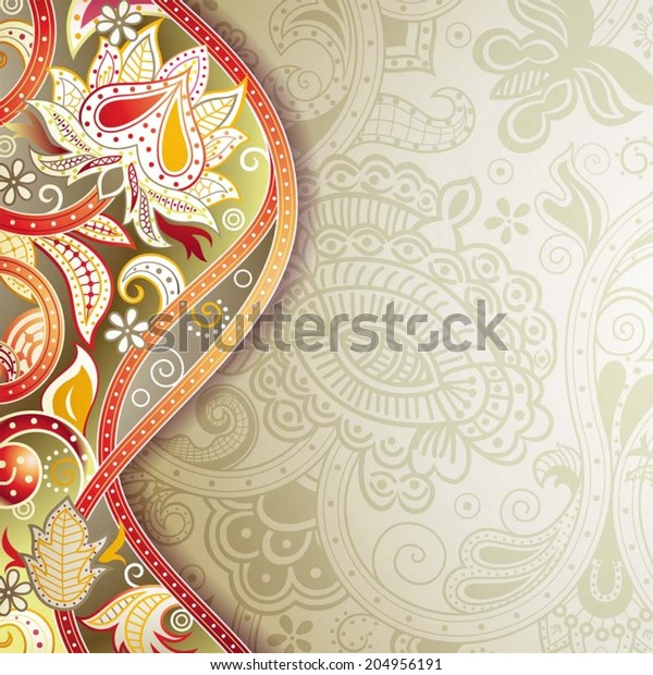 Abstract Peach Floral Background Stock Vector (Royalty Free) 204956191