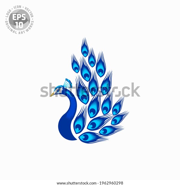 Abstract Peacock Logo Vector Template Stock Vector Royalty Free