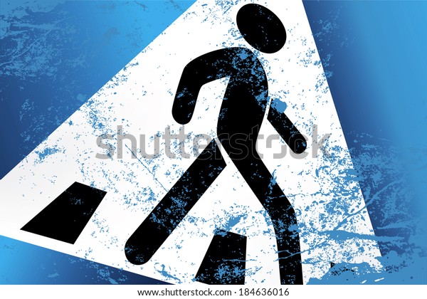 Abstract Pedestrian Sign Stepping Down Pedestrian Stock Vector (Royalty ...