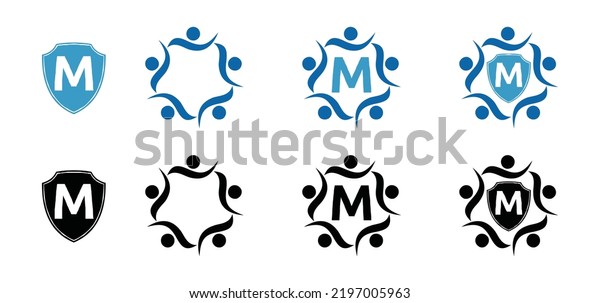 Abstract People Helping Each Other Icon Stock Vector (Royalty Free ...