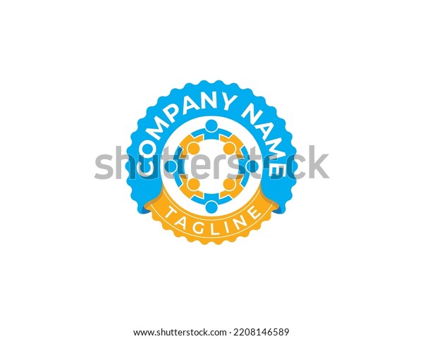 Abstract People Teamwork Group Stamp Badge Stock Vector (Royalty Free ...