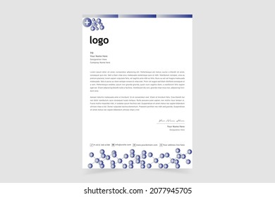 Abstract Pharmacy Letterhead Template Editable Clinic Stock Vector ...