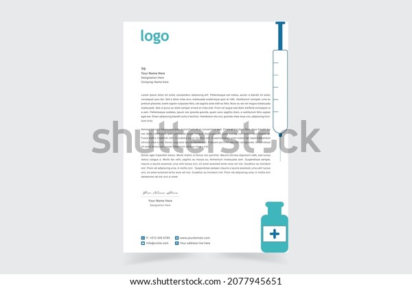 Abstract Pharmacy Letterhead Template Editable Clinic Stock Vector ...