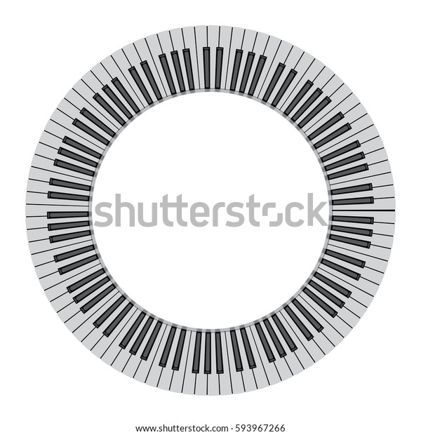 Abstract piano keyboard in a circle