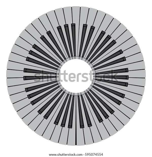 Abstract Piano Keyboard Circle Stock Vector (Royalty Free) 595074554